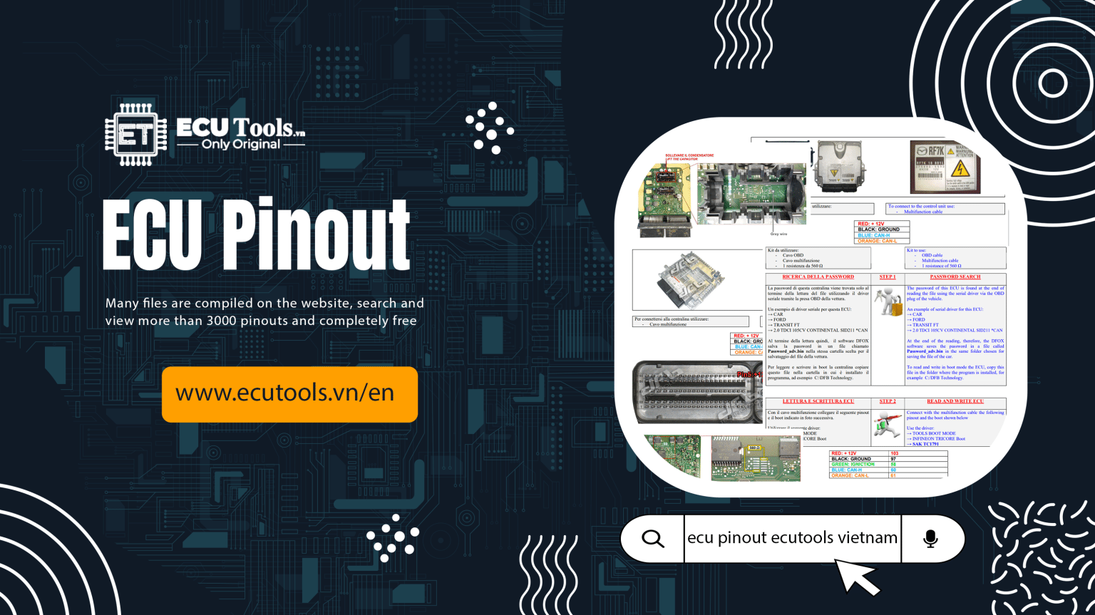 Look up current database with ECU Pinout connection diagram completely ...